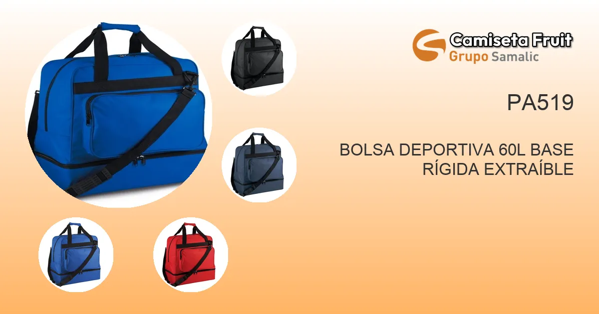 Bolsa deportiva 60l base rígida extraíble 460gsm pa519